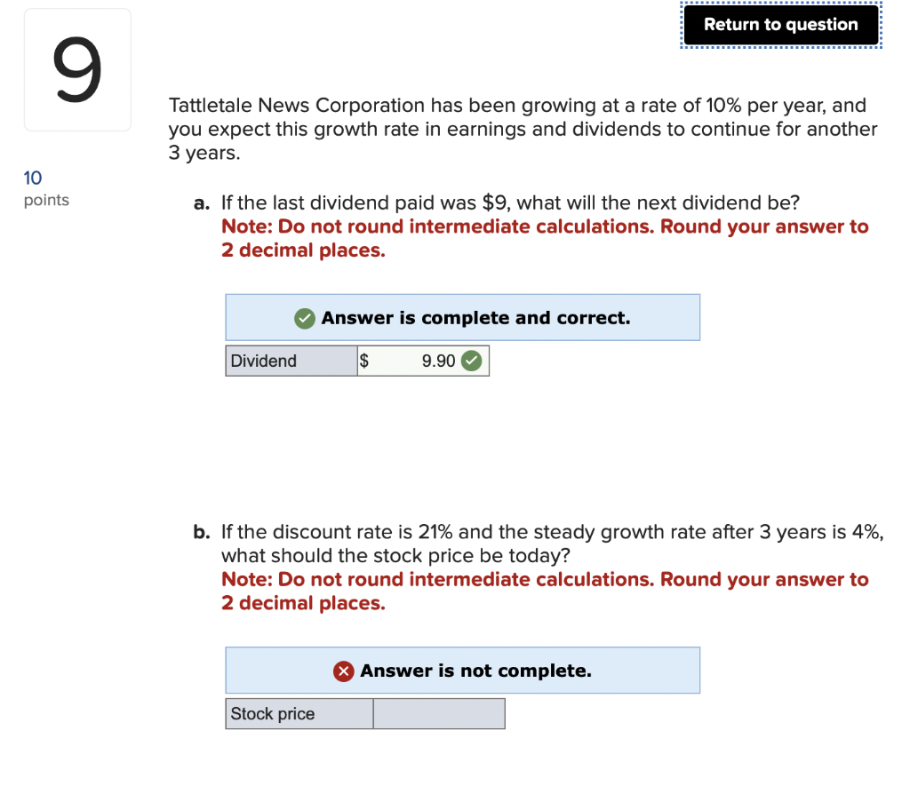 Solved Tattletale News Corporation has been growing at a | Chegg.com