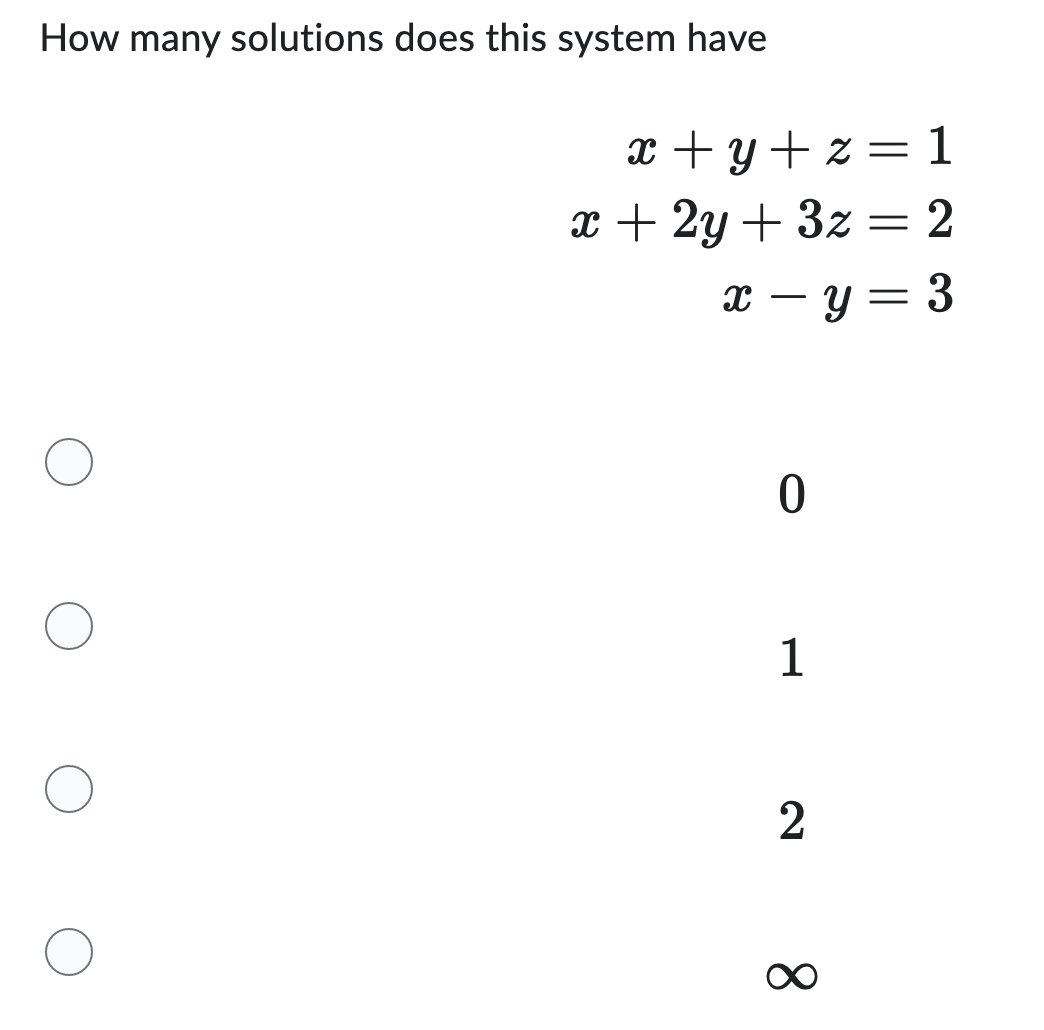 Solved How many solutions does this system have | Chegg.com