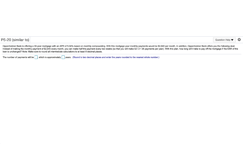 Solved P5-20 (similar to) Question Help Oppenheimer Bank is | Chegg.com