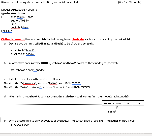 Solved ** URGENT ** LINKED LIST ** STRUCT IN C Please answer | Chegg.com