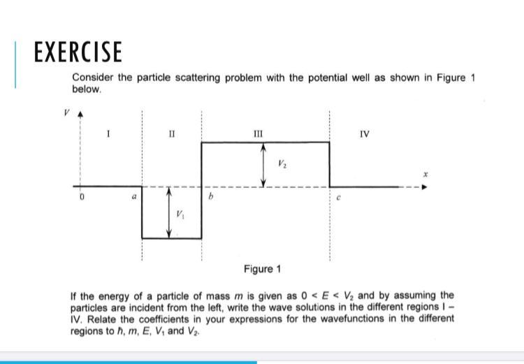 Solved EXERCISE Consider the particle scattering problem | Chegg.com