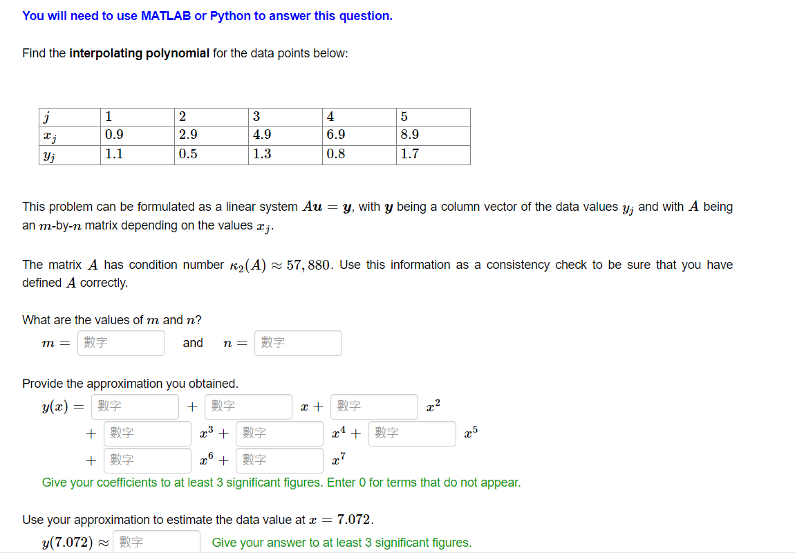 Solved You will need to use MATLAB or Python to answer this | Chegg.com