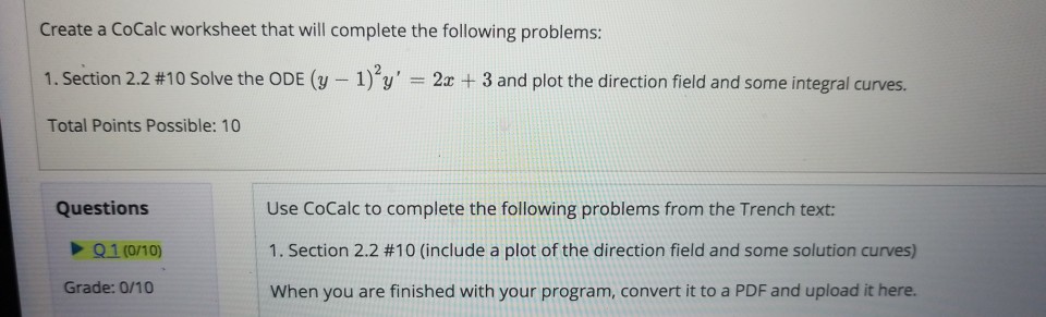 Solved Create a CoCalc worksheet that will complete the | Chegg.com