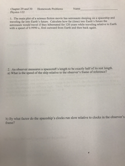 Solved Chapter 29 And 30 Physics 122 Homework Problems Name 3210