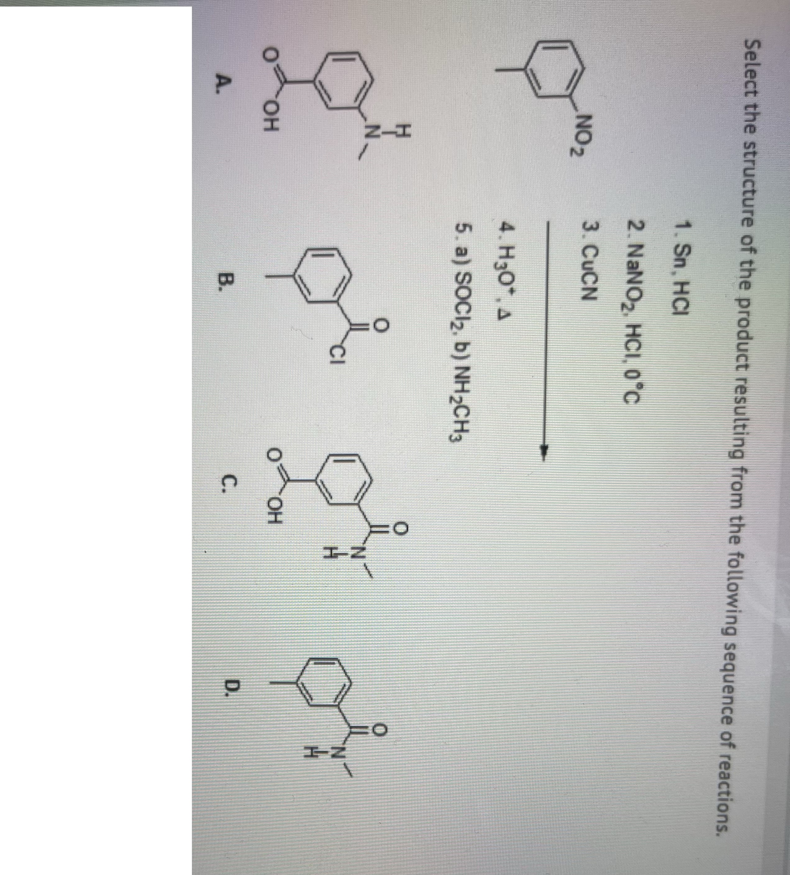Solved Select the structure of the product resulting from | Chegg.com