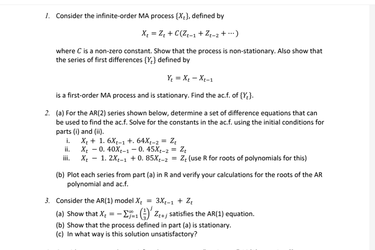 Solved Consider the infinite-order MA process {xt}, ﻿defined | Chegg.com