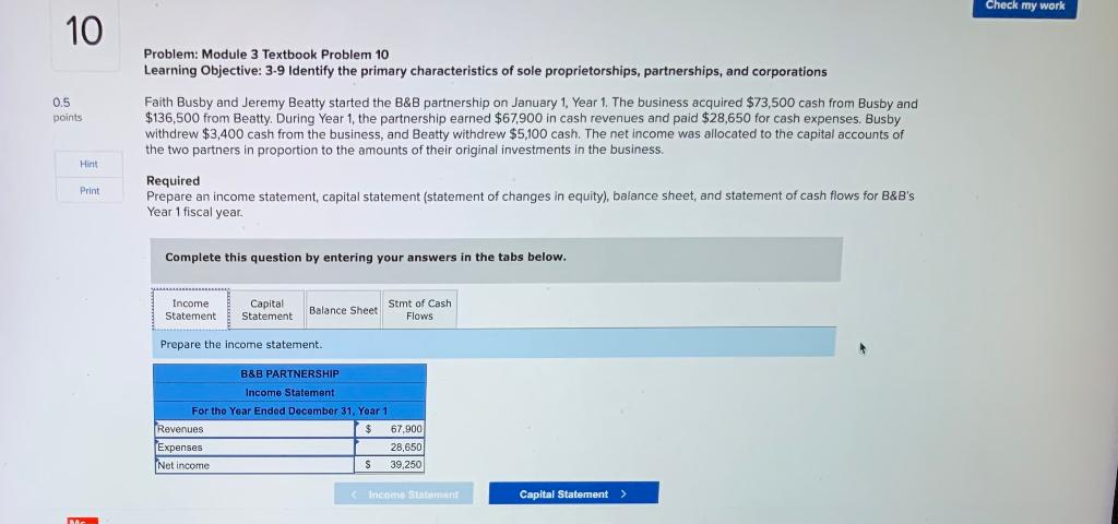 Solved Check my work 10 Problem: Module 3 Textbook Problem | Chegg.com