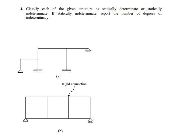 Solved 4. Classify each of the given structure as statically | Chegg.com