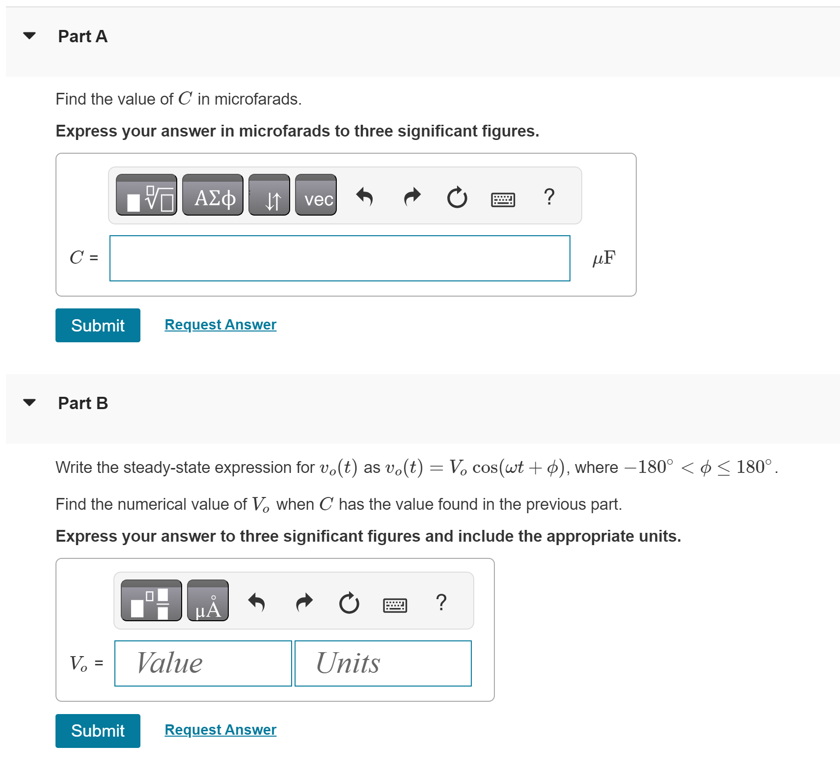 Solved The sinusoidal voltage source in the circuit shown in | Chegg.com