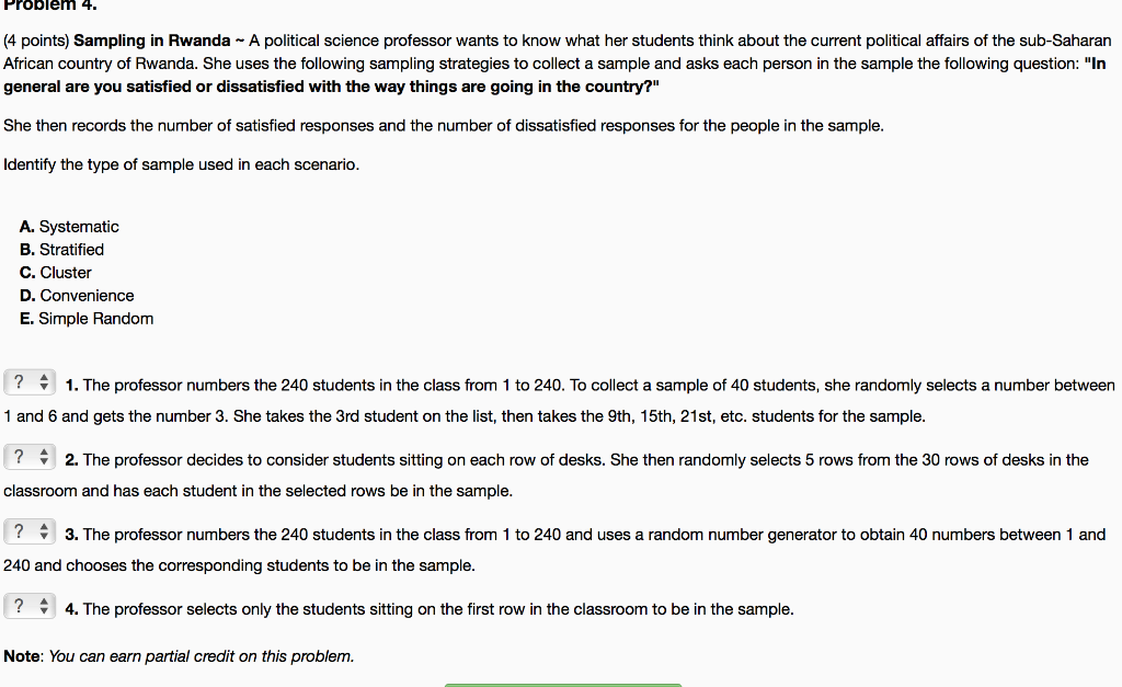 Solved Problem 4. (4 points) Sampling in Rwanda - A | Chegg.com