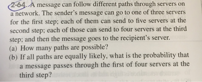 Solved A message can follow different paths through servers | Chegg.com