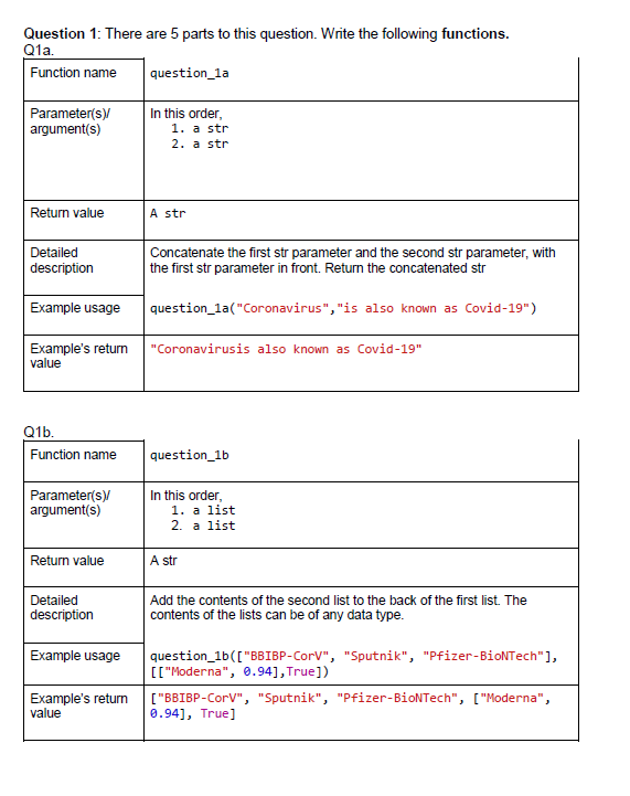 Solved Question 1: There are 5 parts to this question. Write | Chegg.com