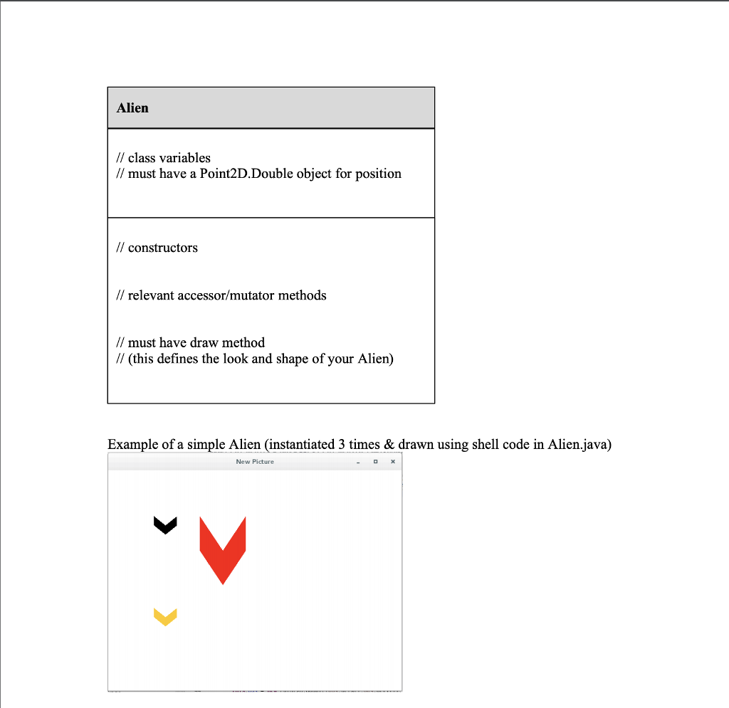 Solved Exercises 04 (Alien class: Alien.ja en.java In this | Chegg.com