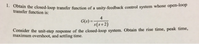 Solved Obtain the closed-loop transfer function of a | Chegg.com