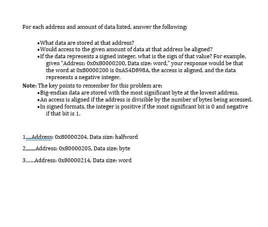 Solved Q3 50 Points Assume the contents of memory are shown | Chegg.com