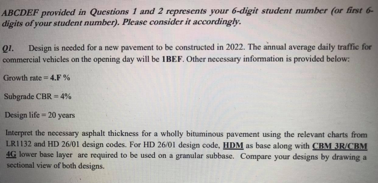 Solved ABCDEF provided in Questions 1 and 2 represents your | Chegg.com