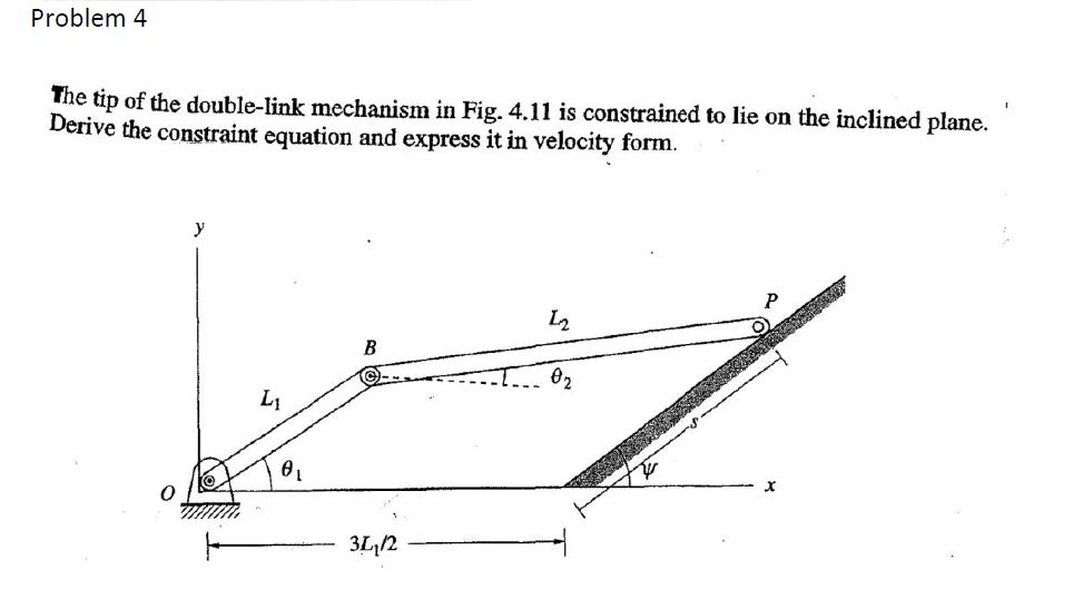 Solved The tip of the double-link mechanism in Fig. 4.11 is | Chegg.com