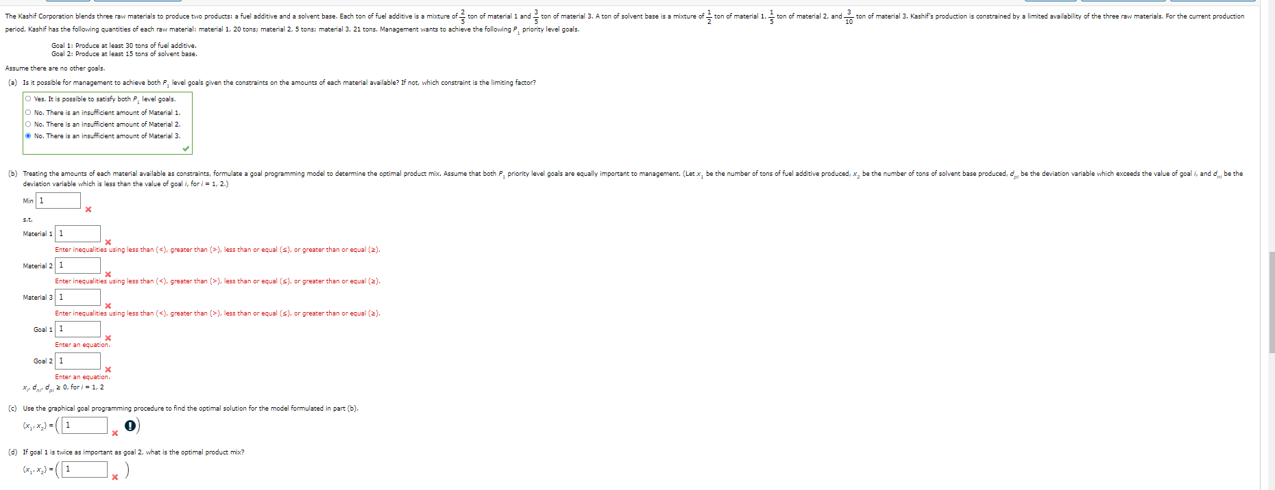 period, Kashif has the following quantities of each | Chegg.com