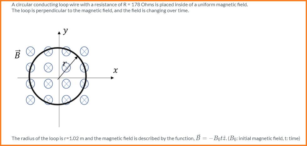 Solved A circular conducting loop wire with a resistance of | Chegg.com