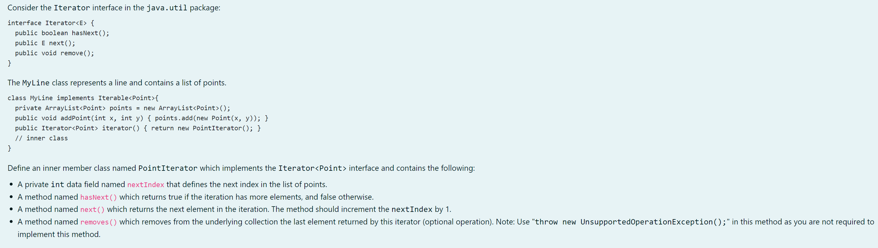 Solved In java thx class PointIterator implements | Chegg.com