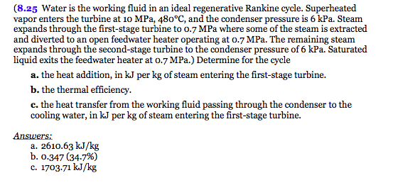 Solved For the cycle of Problem 8.25, reconsider the | Chegg.com