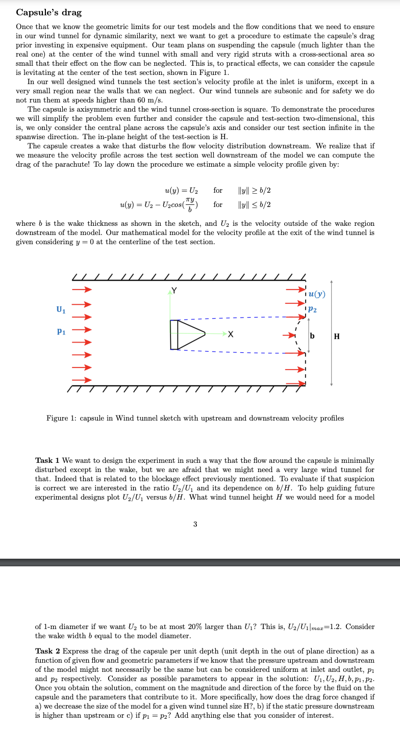 Solved Capsule's drag Once that we know the geometric limits | Chegg.com