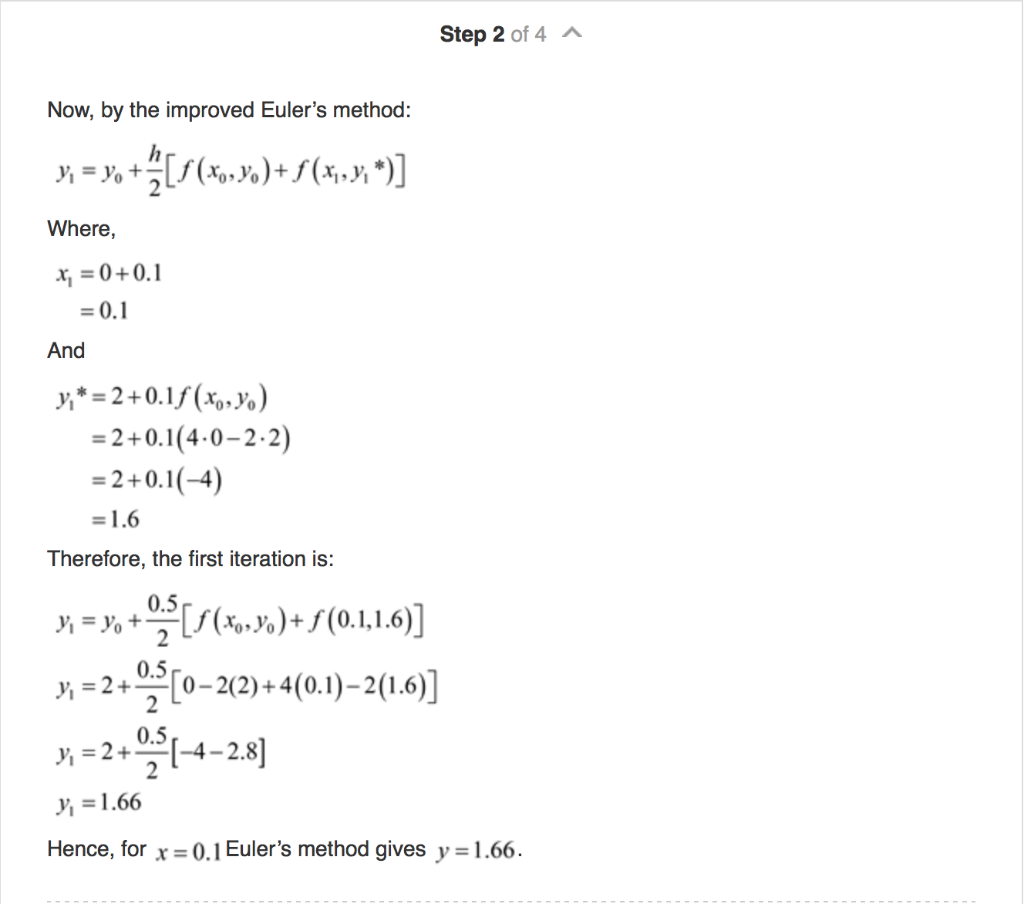 Solved In Problems 1-10 use the improved Euler's method to | Chegg.com