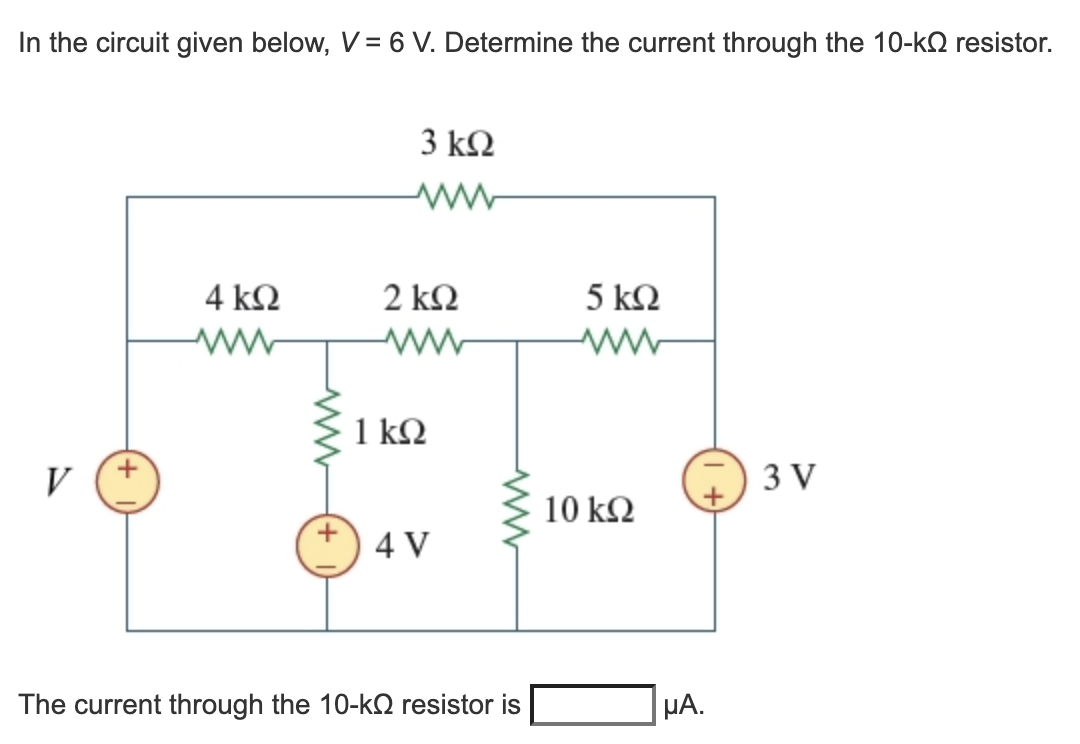 Solved In the circuit given below, V = 6V. Determine the | Chegg.com