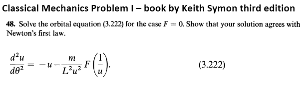 Solved Classical Mechanics Problem I - book by Keith Symon | Chegg.com