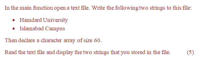 Solved In the main function open a text file. Write the | Chegg.com