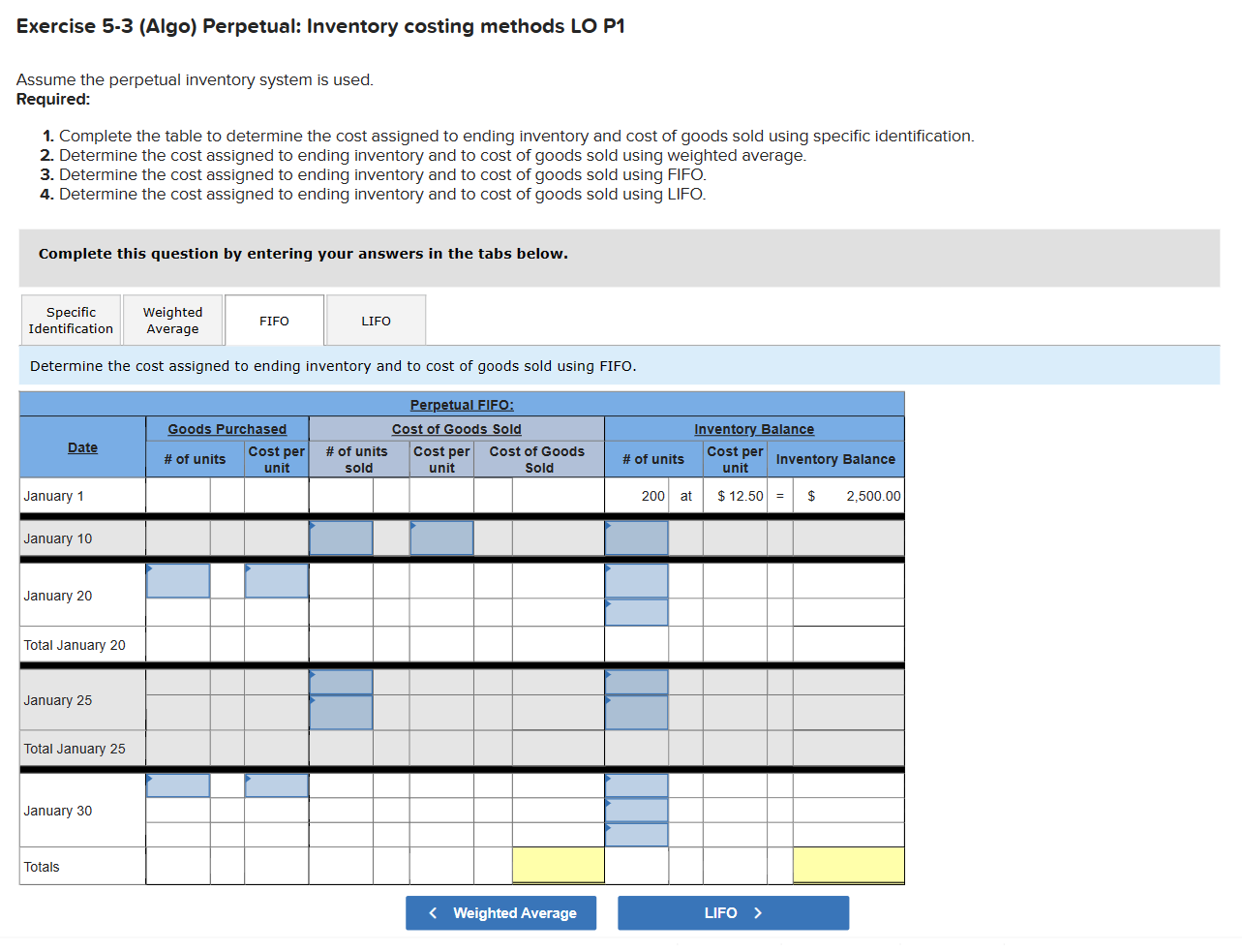 Solved Exercise 5-3 (Algo) Perpetual: Inventory costing | Chegg.com