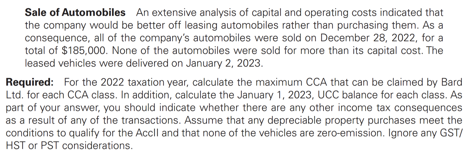 AP 5-7 (CCA, Recapture, and Terminal Losses-Includes | Chegg.com