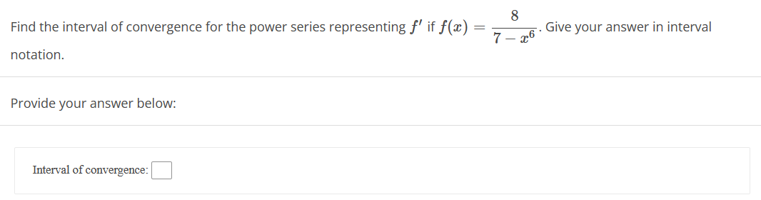 Solved Find the interval of convergence for the power series | Chegg.com