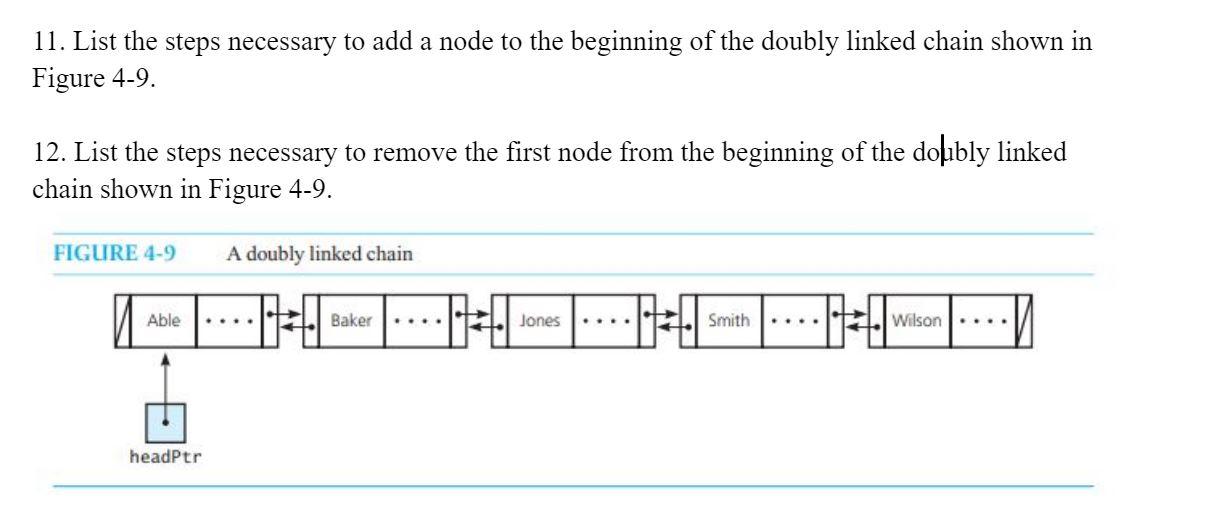 Solved 11. List the steps necessary to add a node to the | Chegg.com