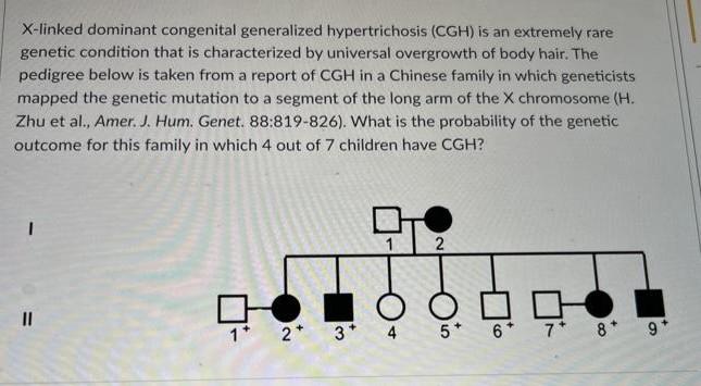Solved X-linked dominant congenital generalized | Chegg.com