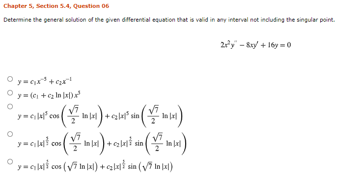 Solved Chapter 5, Section 5.4, Question 06 Determine the | Chegg.com