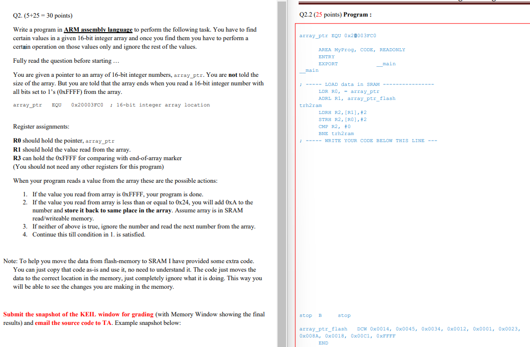 Solved Please Write An arm Assembly Language Program And