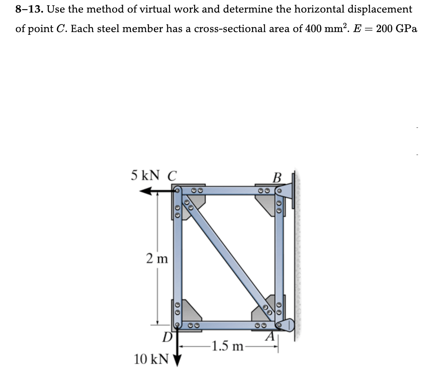 Solved 8-13. Use the method of virtual work and determine | Chegg.com