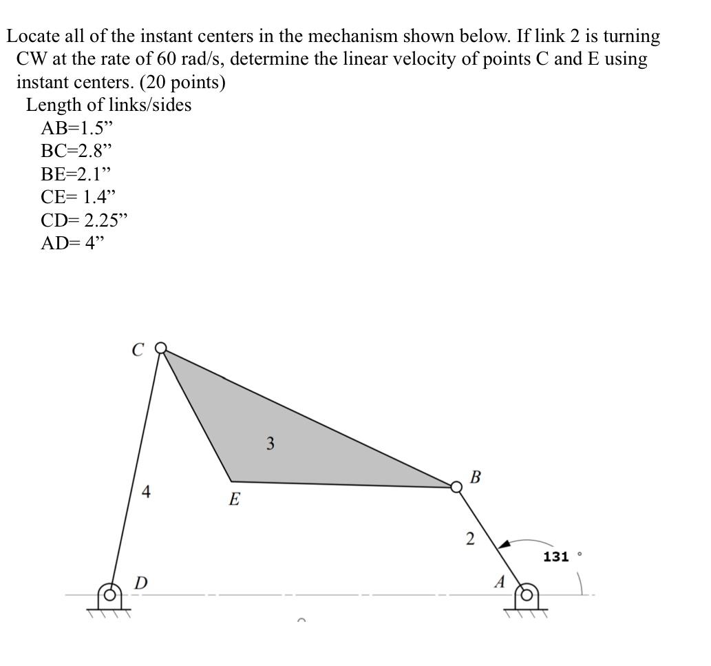 Solved Locate all of the instant centers in the mechanism | Chegg.com