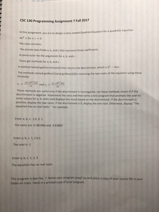 Solved CSC 130 P rogramming Assignment 7 Fall 2017 In this | Chegg.com