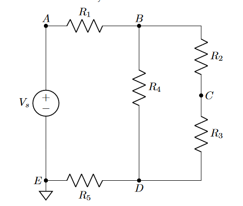 Solved Calculate voltage across R2, R3, R4,R5 and current | Chegg.com