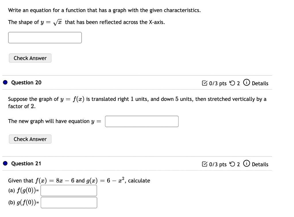 Solved Write an equation for a function that has a graph | Chegg.com