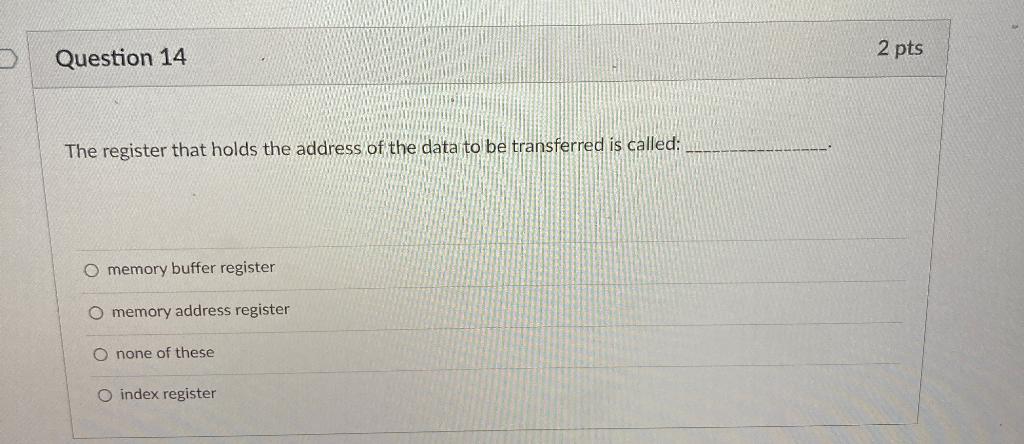 Solved The register that holds the address of the data to be | Chegg.com