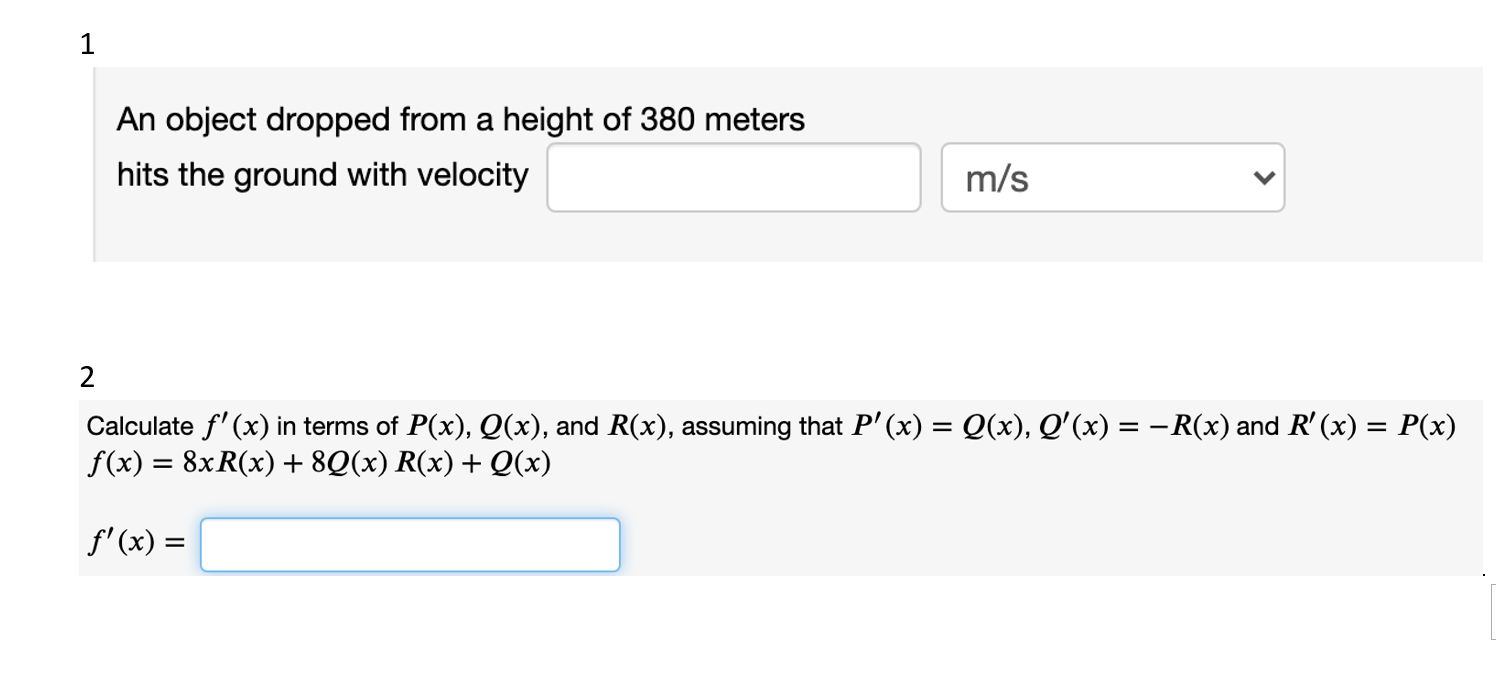 Solved 1 An object dropped from a height of 380 meters hits | Chegg.com