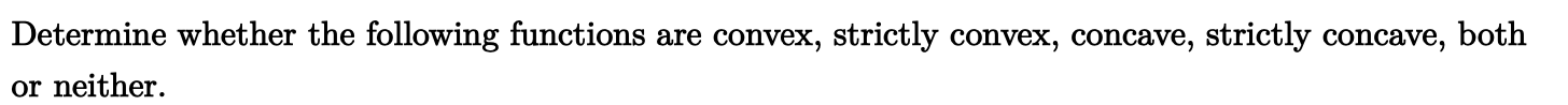 Solved Determine whether the following functions are convex, | Chegg.com