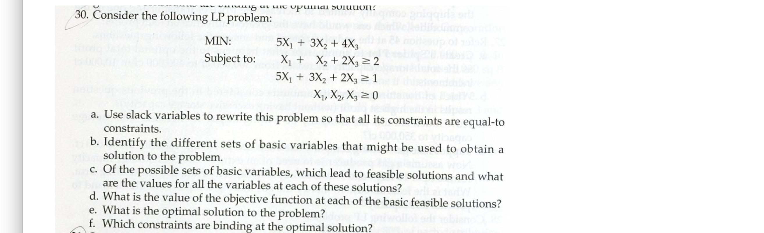 Solved Consider the following LP problem: ﻿MIN: 5x1+3x2+4x3 | Chegg.com