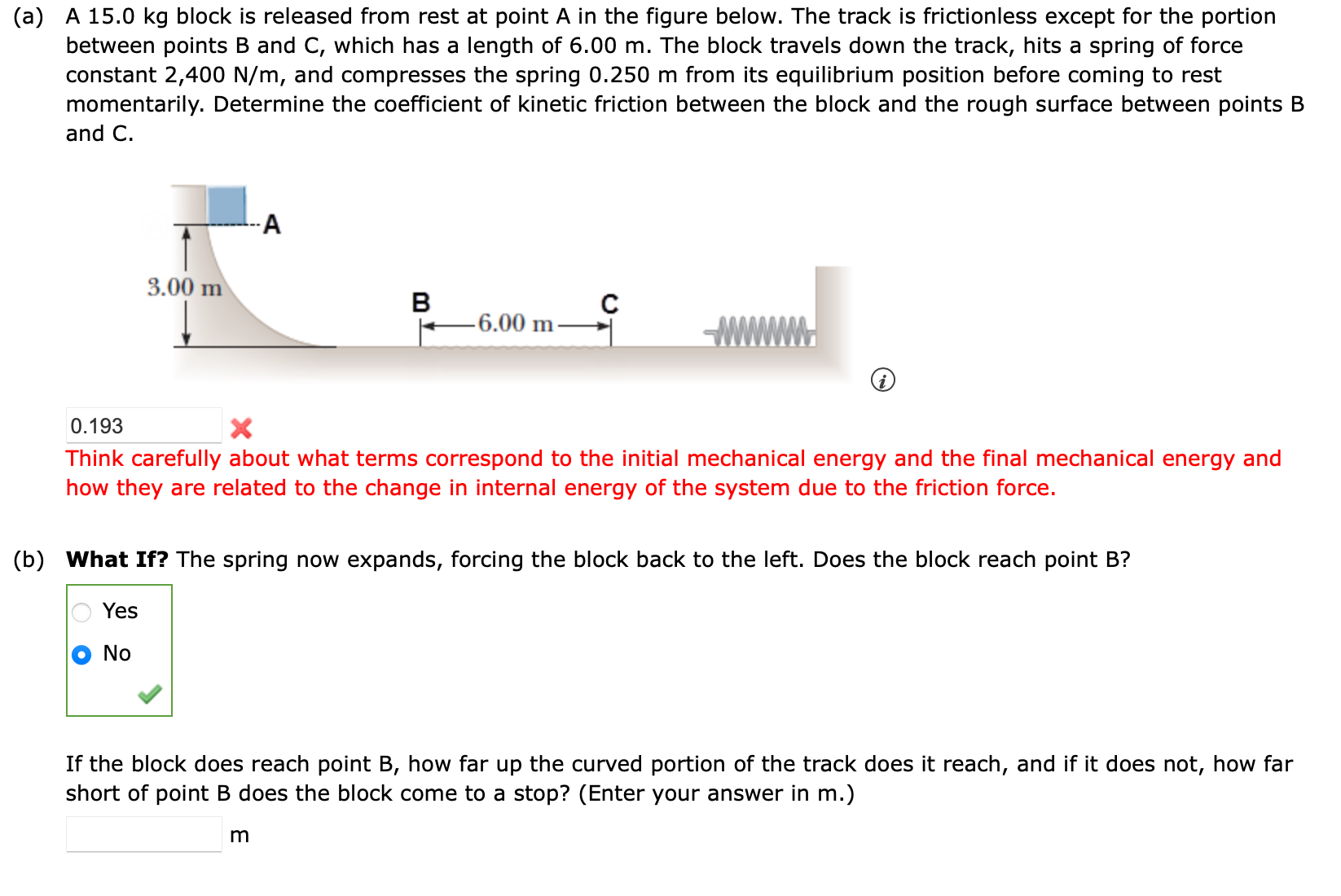 Solved A 15.0 kg block is released from rest at point A in | Chegg.com