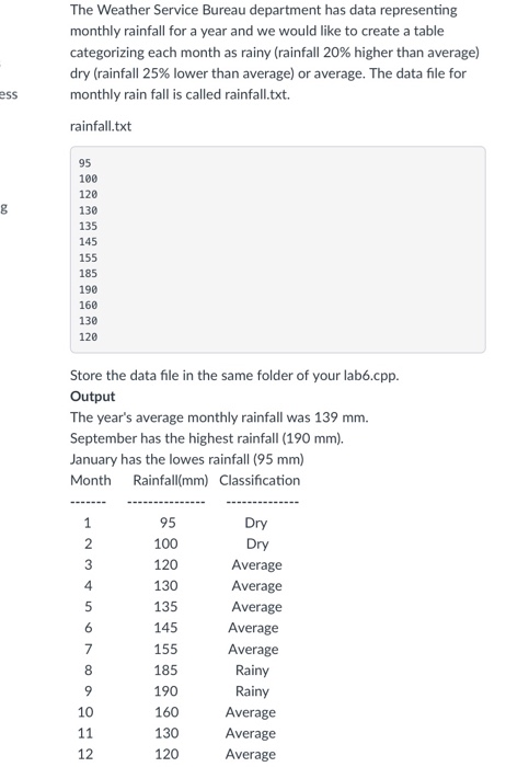 Solved The Weather Service Bureau department has data | Chegg.com