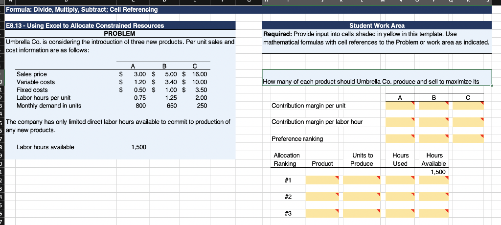 Solved Instructions You will be using Microsoft Excel to | Chegg.com