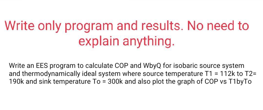 Solved Write only program and results. No need to explain | Chegg.com